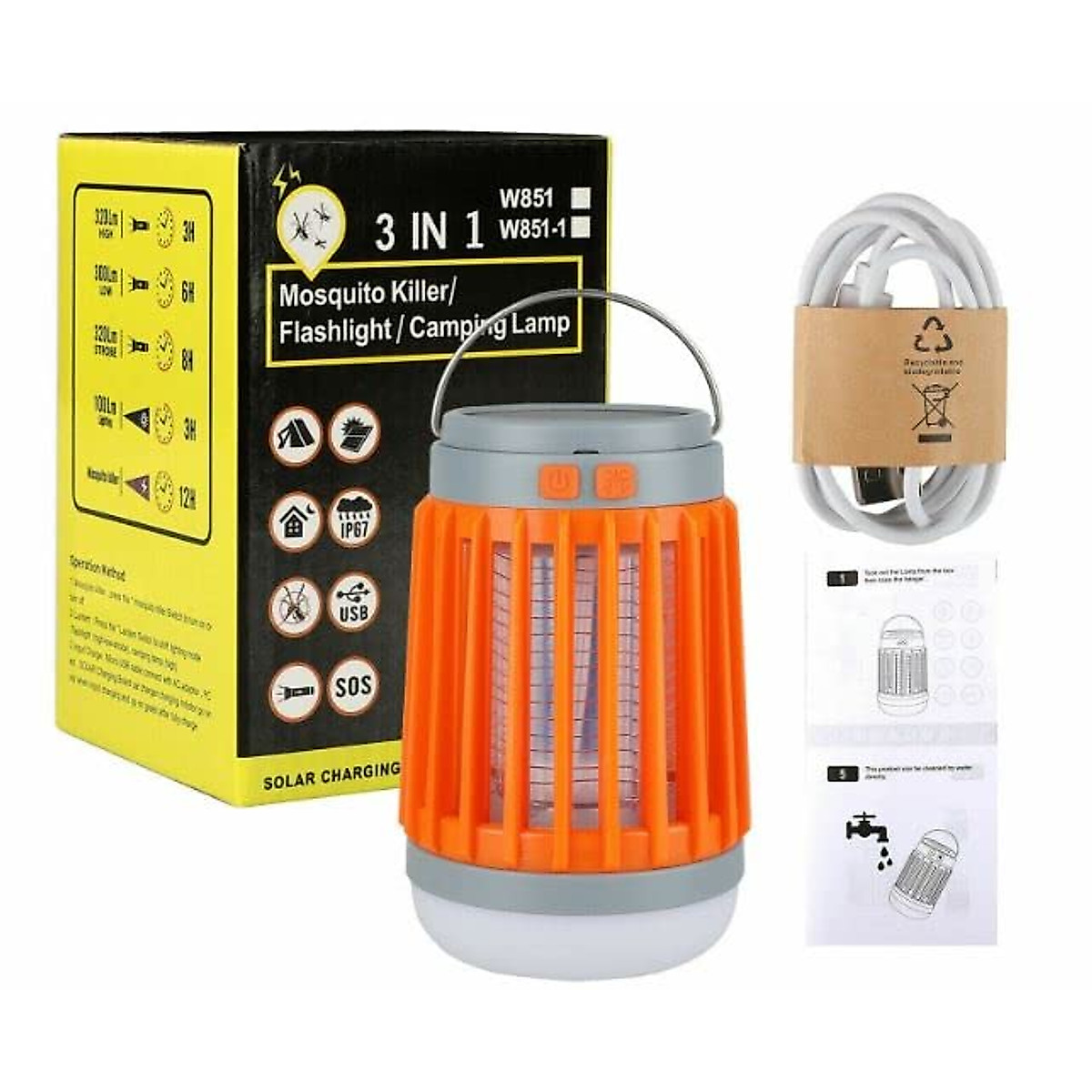 THE PERFECT PART Solar USB Mosquito Killer Light Electronic Fly Bug Insect Zapper Trap Pest Lamp