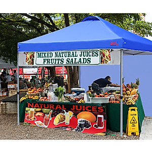 MASTERCANOPY Durable Pop-up Canopy Tent with 1 Sidewall (10'x10',Blue)