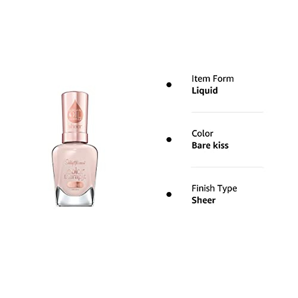 Sally Hansen Color Therapy Lacquer Nail Polish, Bare Kiss, 0.5 Fl. Oz.