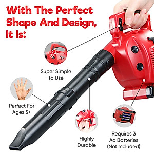 Misco Toys Pretend Play Kids Leaf Blower Toy Tool Garden Set, Kids Construction Gardening Toy, Blows Real air Power, Perfect for Toddlers and Babies, Realistic Effect and Great Gift!