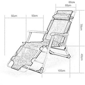 XZGDEN Lightweight Adjustable Lounge Chair Chaise, with headrest Armrest Lounger Chair Recliner Nap Bed Back Chair Outdoor Patio Garden Camping Beach
