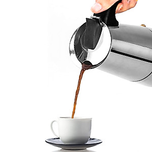 BuyWeek Mocha Coffee Maker, Stovetop Espresso Maker 2 Cup 100ml Stainless Steel Classic Espresso Moka Pot with Induction Stove