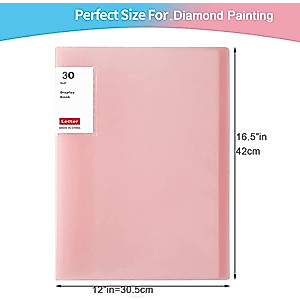VAVCASE A3 Diamond Art Painting Storage Book,12"X16" Display Book,Diamond Art Painting Accessories,30 Pockets Display 60 Pages, Plastic Protector Sleeves Bound, Art Portfolio for Artwork, Document and Photo