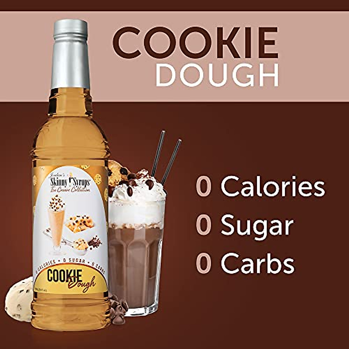 Jordan's Skinny Syrups Sugar Free Cookie Dough Syrup | Gluten Free | Keto | Kosher | Made in the USA