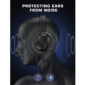 melso On-Ear Headphones with Microphone, Universal Wired Foldable for Adults Children Boys Girls Kids, Lightweight Portable Stereo Headphones with 1.5M Tangle-Free Cord for School Travel Blue