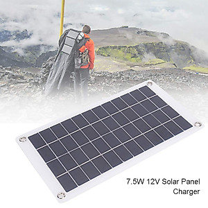 MLMLH Solar Battery Panel,solar panel kit 7.5W 12V Portable Stable Efficient Outdoor Monocrystalline Silicon Solar Cell Panel for DIY Power Charger