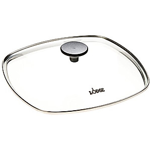 Lodge Square Glass Cover Lid, 10.5-Inch, Clear
