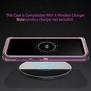 I-HONVA for Galaxy S9 Case Shockproof Dust/Drop Proof 3-Layer Full Body Protection [Without Screen Protector] Rugged Heavy Duty Durable Cover Case for Samsung Galaxy S9, Purple/Pink