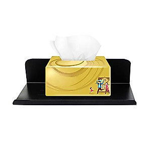 SinLoon 7.8 Inch Small Shelf in Flat Satin Aluminum Bathroom Shelf Wall Mount for Small Speaker Smartphone, Tablet, Toiletries (Black)