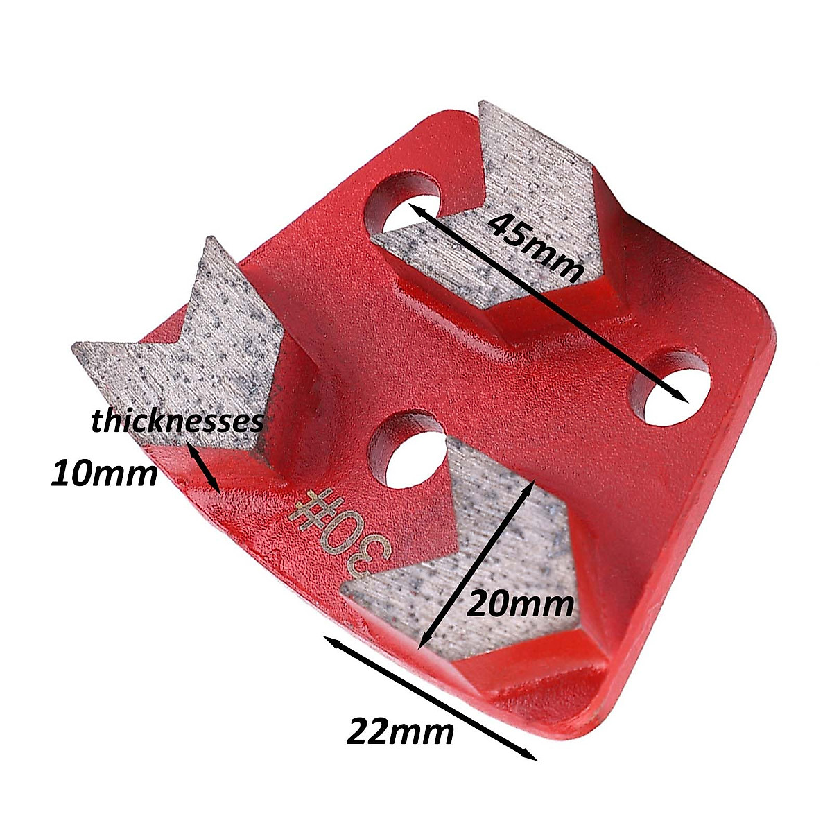 Ezweiji 3pcs Diamond Grinding Discs, 3 Arrow Tooth Trapezoidal Diamond #30 Grit Metal Scraper Floor Grinding Pad Disc for Concrete and trapezoidal Diamond Grinding Machines