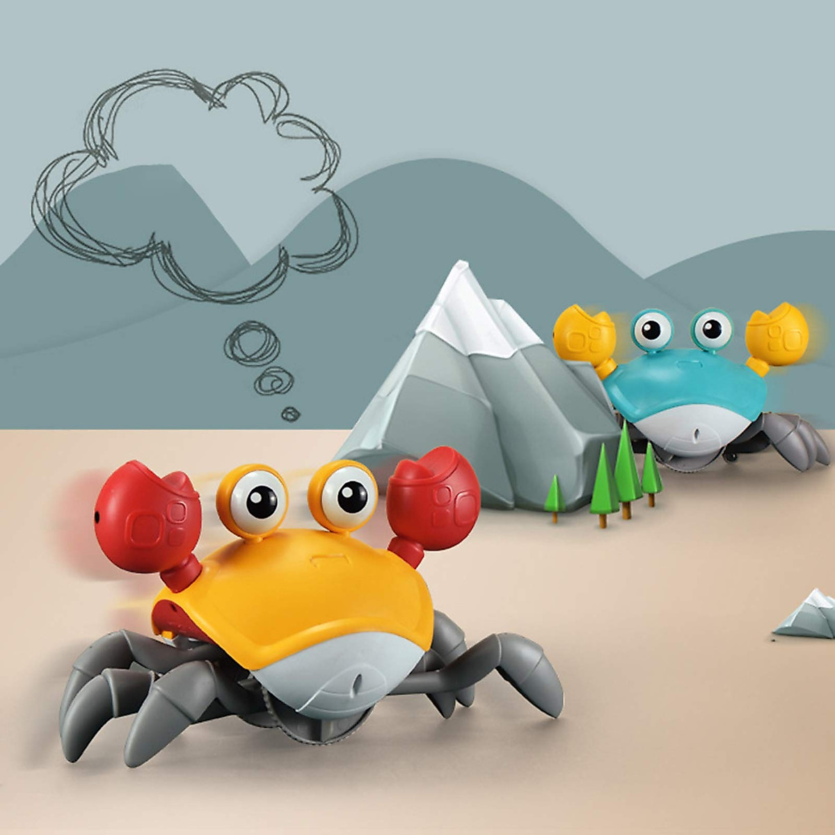 Crawling Crab Baby Toy, Tummy Time Toy Gifts for 3 4 5 6 7 8 9 10 11 12 Month Boy Girl with Learning Crawl System Music Learning to Crawl for Birthday Gift