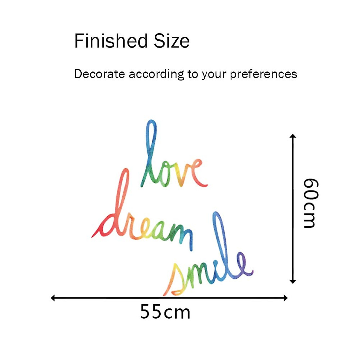 Inspirational Wall Decor Quotes for Living Room – Love Dream Smile – Wall Decor for Bedroom Classroom Playroom Nursery Girls Boys Room Wall Decals Decorations