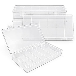 WYOMER 4 Pack 6-Grids Plastic Fishing Tackle Bait Hooks Storage Box Mascara Brushes Container Plastic Storage Organizer Container for Crafts, Beads Earrings
