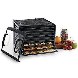 Excalibur 3926TCDB Electric Food Dehydrator Machine with Clear Door, 26-Hour Timer, Automatic Shut Off and Temperature Control, 600 W, 9 Trays, Black
