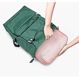 Packing Cubes VAGREEZ 7 Pcs Travel Luggage Packing Organizers Set with Toiletry Bag (Pink)