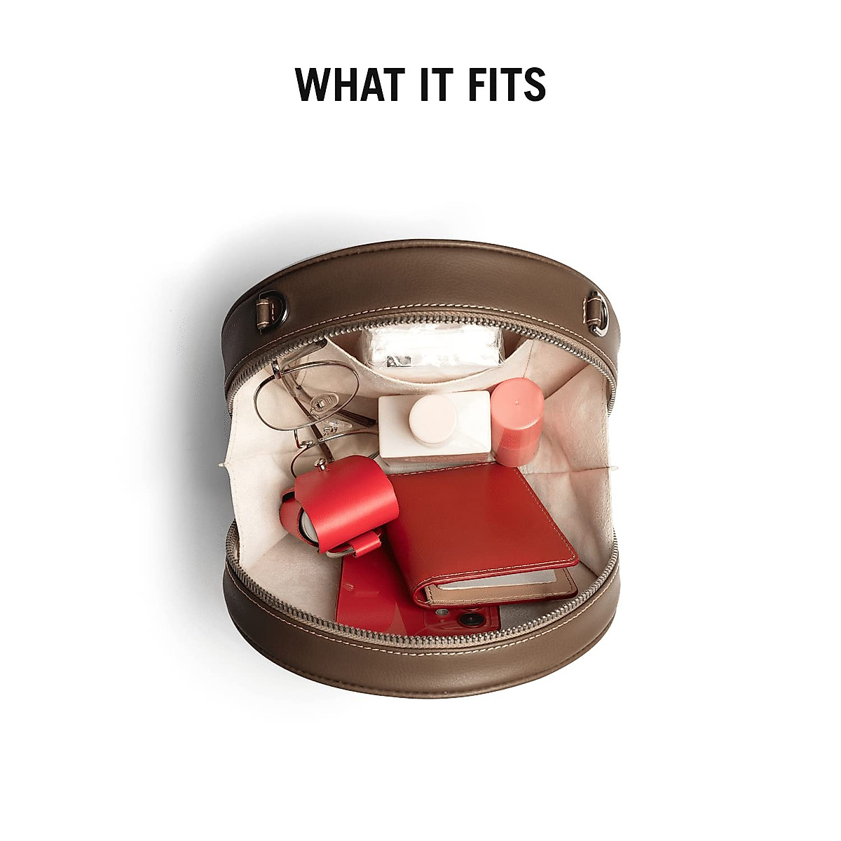 DailyObjects Round Size Leather Crossbody Purse for Women, Girls | Circle Crossbody Bag | Shoulder Handbag | Adjustable Strap