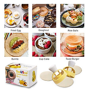 2 Pack Donut Cutters Set 3 inch,Cookie Cutter Round for Baking Donut Mould Maker Plastic with Dipping Plier, Cake Mold Biscuit Cutter Non-Stick Mold Baking DIY Donut Tools