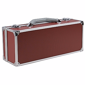 Ursae Minoris Elite Burgundy/Red Aluminum Case with 2 Compartments for US Proof Sets, Mint Sets, Postage Stamps in Glassines, Currency in Sleeves, Top loaders and Other Treasures
