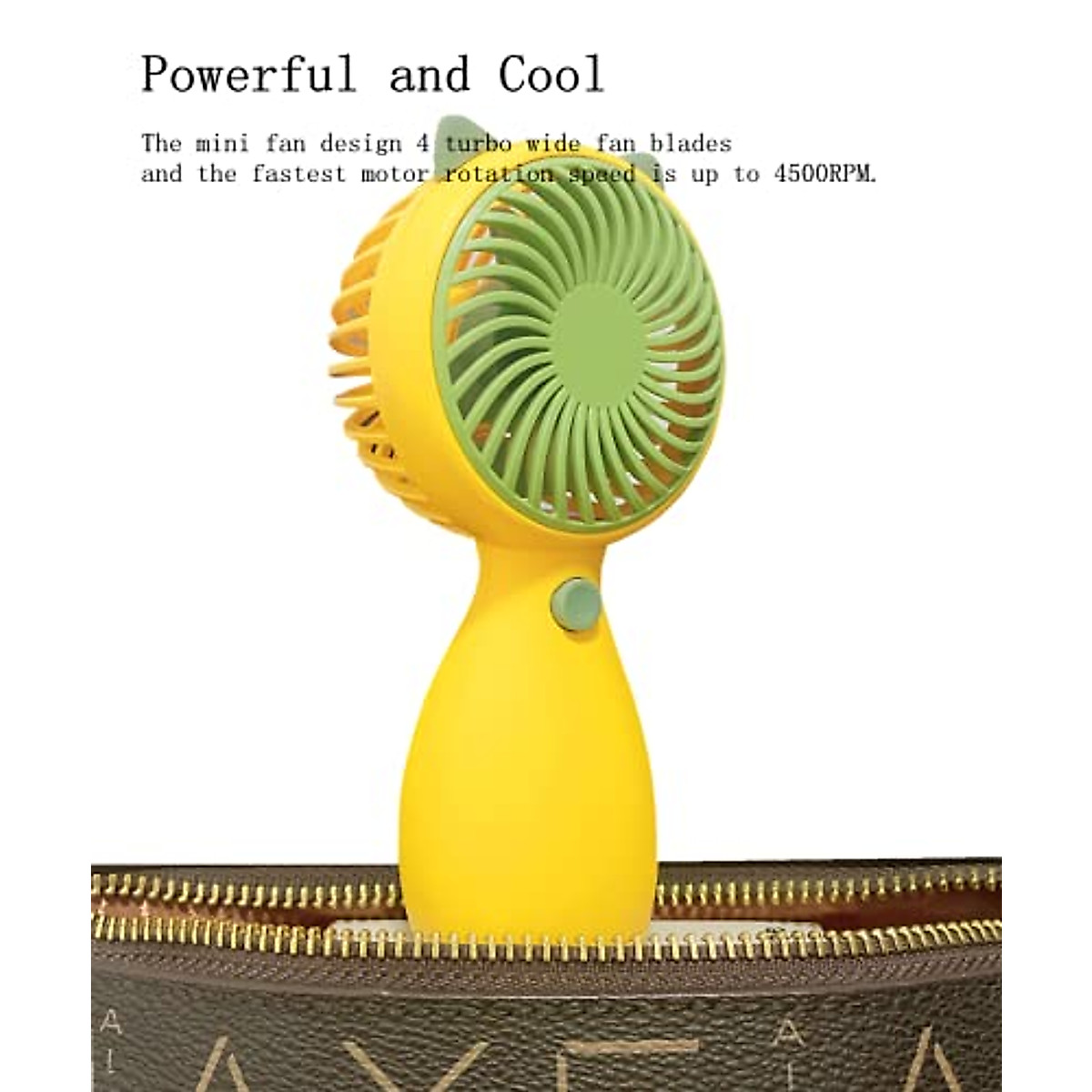 Aheadife Handheld Mini Fan,Portable USB Rechargeable Fan,Small Personal Fan Pocket Desktop Table Quiet Hand Fan with Strong