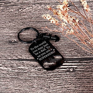Fathers Gifts Dad Birthday Keychain for Daddy Step Dad to Be Husband from Daughter Son Wife Kids I Love You Key Ring Father of The Bride Step Father Figure Wedding Anniversary Men Him Black