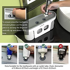 Toothbrush Holders for Bathrooms Toothpaste Dispenser - 2 Cups Automatic Toothpaste Squeezer Wall Mounted, Ideal Bathroom Accessories Organization