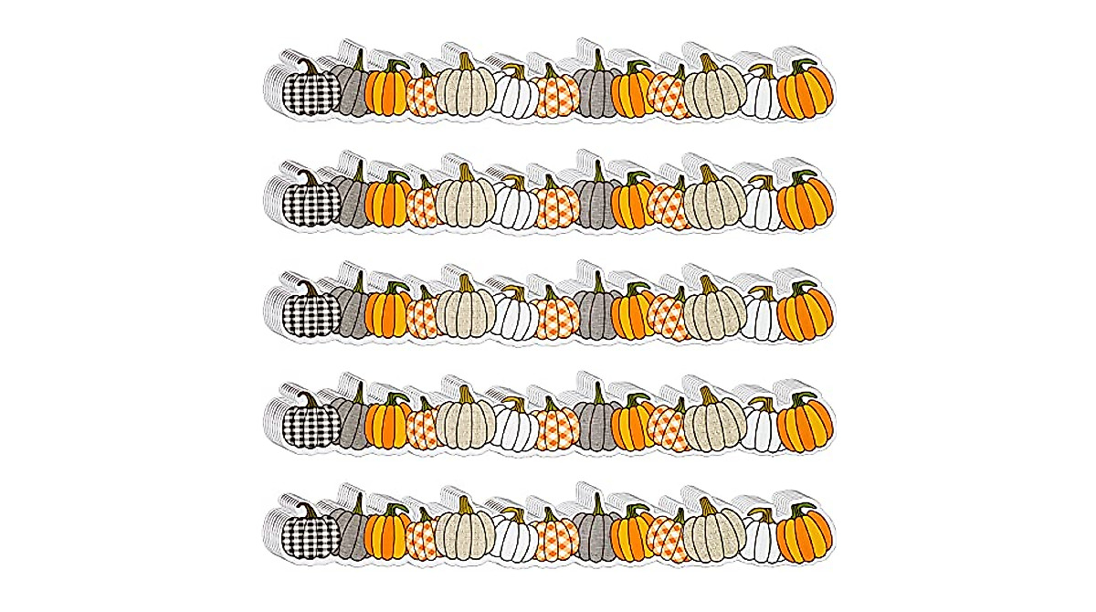 Pumpkin Bulletin Board Borders Set for Fall Classroom Decorations