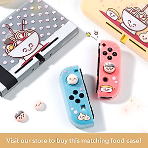 BelugaDesign Boba Dumpling Thumb Grips | Cute Food Pork Bun Face Bubble Tea | Kawaii Japanese Button Joystick Cap Cover | Compatible with Nintendo Switch Standard Lite OLED