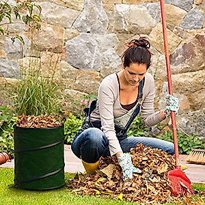 Collapsible Trash Can- Pop Up 33 Gallon Trashcan for Garbage With Zippered Lid By Wakeman Outdoors -Ideal for Camping Recycling and More (Green)