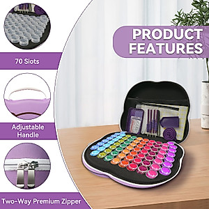 AYIYUN 70 Slots Diamond Painting Storage Containers, Diamond Art Accessories and Tools, Diamond Painting Accessories Kit (Purple Bear)