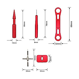 AMLESO Portable Fishing Reel Repair Tool Kit Multi Use Bearing Maintainer Easy to Use Durable Fishing Wheel Disassembly Set for Fishing, Red