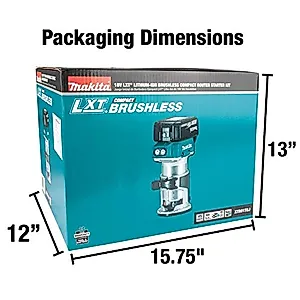 Makita XTR01T8J 18V LXT® Lithium-Ion Brushless Cordless Compact Router Starter Kit (5.0Ah)