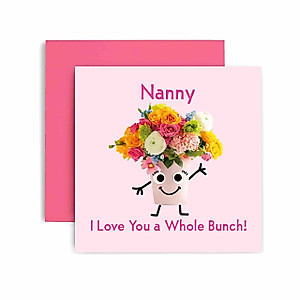 Huxters Birthday Cards for Women – I Love You a Bunch Nanny Happy Birthday Card for Birthday, Mother’s Day – Nanny Birthday Card with Lovely Green Envelope – Funny Birthday Card (Nanny)