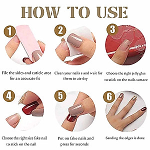 CRRLtry Press on Nails Coffin Fake Nails Marble False Nails Acrylic Nails Medium Press on Acrylic Nails for Women 24Pcs