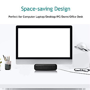 USB Computer Speaker,USB Powered Mini Soundbar Speaker,Laptop Stereo Speakers with Space Saving Design for Computer Laptop Desktop PC Dorm Offce Desk Restaurant