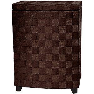 Oriental Furniture 27" Natural Fiber Laundry Hamper - Mocha