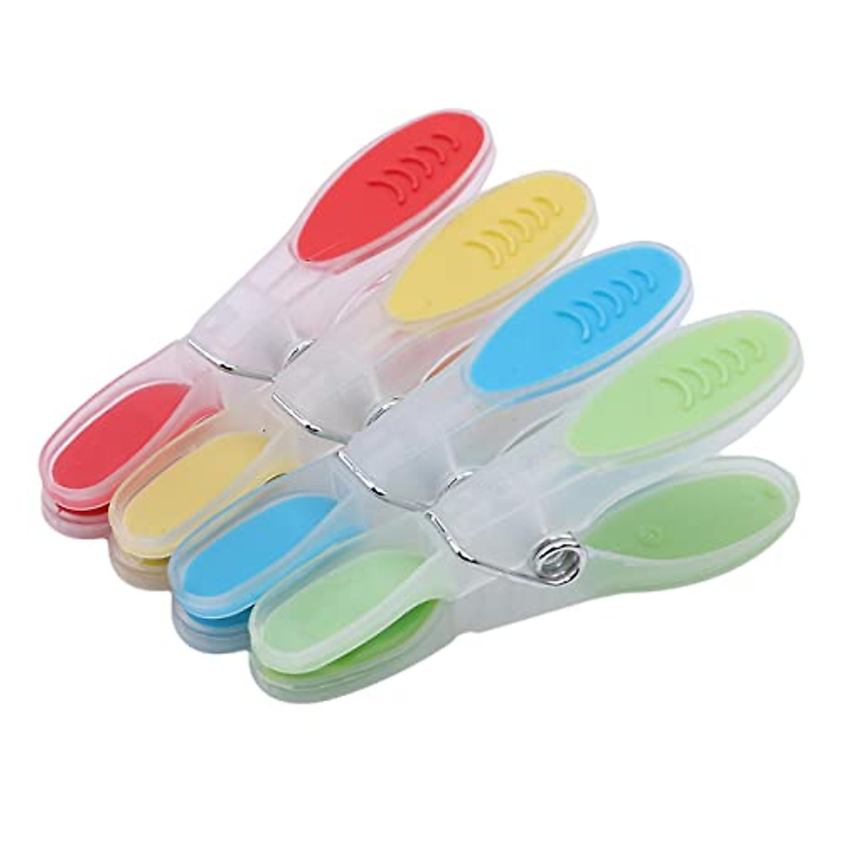 Ellylian 12Pcs Colorful Plastic Clothespins, Heavy Duty Laundry Clothes Pins Clips With Springs, Air-Drying Clothing Pin Set