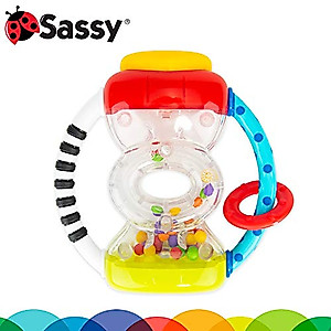 Baby's First Rattles Developmental Giftset for Newborns + | Includes Wrist Rattles, Hourglass Rattle, 9 pc Ring O’ Links, and Grasp & Spin Rattle