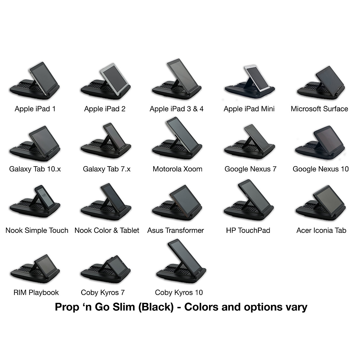 Padded Spaces Prop 'n Go Slim - Adjustable Bed Holder & Lap Stand for iPad, iPad Mini, Tablets and eReaders with Multi Angle Control (Polka Dots)