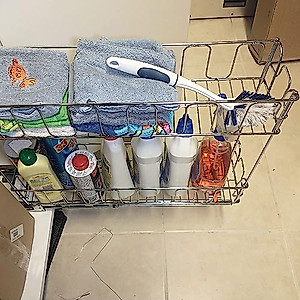 IPARTS EXPERT 7 Inch Narrow Sliding Organizer, Double Tire Pull Out Shelf Storage Wire Basket,Chrome Pull-Out Home Organizers for Kitchen Spice Rack