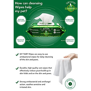 My Turf Unscented Dog Wipes – 100 pcs Pet Wipes for Paw Face Ears and Butt – Cat & Dog Wipes Cleaning – Kitten and Puppy Grooming Bath Wipes 6x8 Inch