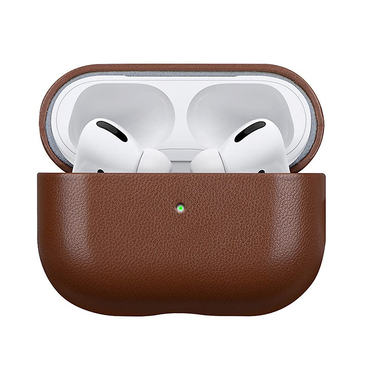 Lopie Brown Leather Case for AirPods Pro 2nd Generation, Handmade, 360-Degree Protection, Lightning Port Access