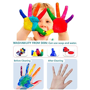 TBC The Best Crafts Finger Paint for Kids, Non-toxic, Washable Toddler Paint, 6 x 236ml Kids Art Set, Prefect Craft Paint For DIY Projects, School Painting Supplies