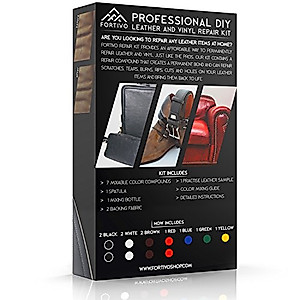 Leather and Vinyl Repair Kit - Furniture, Couch, Car Seats, Sofa, Jacket, Purse, Belt, Shoes | Genuine, Italian, Bonded, Bycast, PU, Pleather |No Heat Required | Repair & Restore