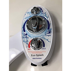 Bidet Attachment Toilet Eco-Splash Bidet Premium - Dual Nozzle - Hot and Cold Water - Self Cleaning Bidet Toilet Attachment