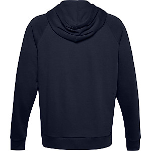 Under Armour Mens Rival Fleece Big Logo Hoodie , Midnight Navy (410)/Onyx White , Large