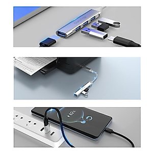USB-c Hub, USB 3.0 hub QUAUTYER 4 in 1 USB Port Extender USB Splitter for Laptop, USB hub for MacBook Pro/Air and More Devices