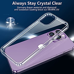 Wilbur Designed for iPhone 14 Pro Max Case Clear,[Anti-Yellowing & Non-Slip] Transparent Shockproof Protective Phone Cases Slim Thin Cute Cover for iPhone 14 Pro Max Released 2022