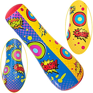 JOYIN Punching Bag for Kids, 47 Inches Kids Double-Sided Inflatable Punching Bag with Bounce-Back Action(1 Pack)