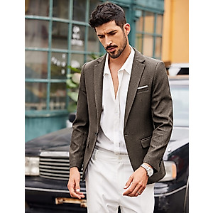 COOFANDY Brown Sports Coat Men Slim Fit Premium Stylish Suit Coat Jacket Modern Business Blazers (Brown M)