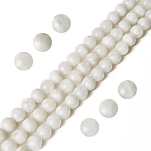 60pcs 6mm Moonstone Beads Natural Gemstone Beads Round Loose Beads for Jewelry Making